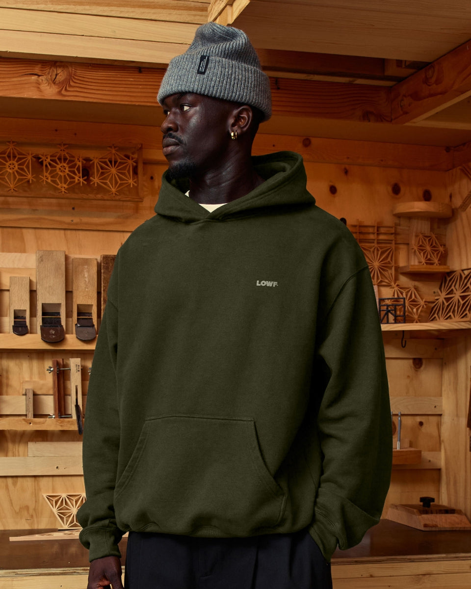 Luxury Box Fit Hoodie in Mosswood - LOWF Apparel