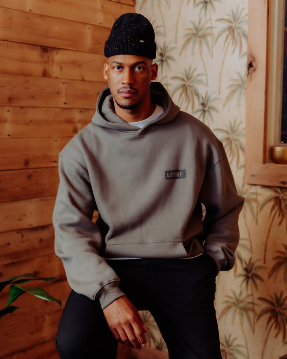Luxury Hoodie in Sage Green - Box Fit Style from LOWF Apparel