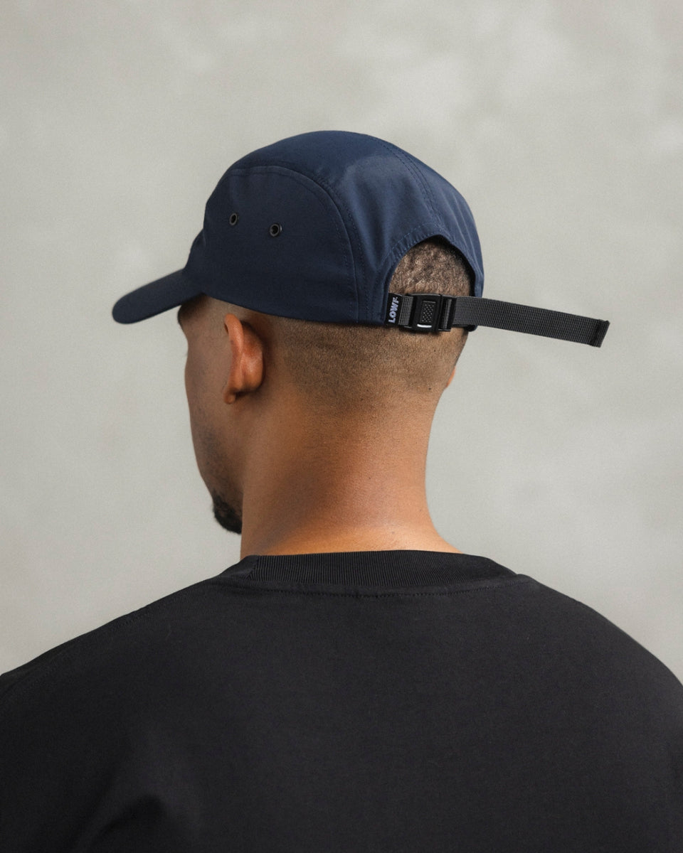 5 Panel Nylon Cap in Navy with Adjustable Strap – LOWF Apparel